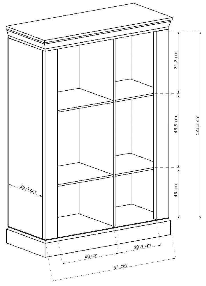 Obývací stěna Antica K | sestava B | 4 díly | kraft zlatý