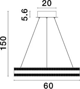 Závěsné LED svítidlo NOVA LUCE AGOS 75W 3000K 9054444 stmívatelné Triac