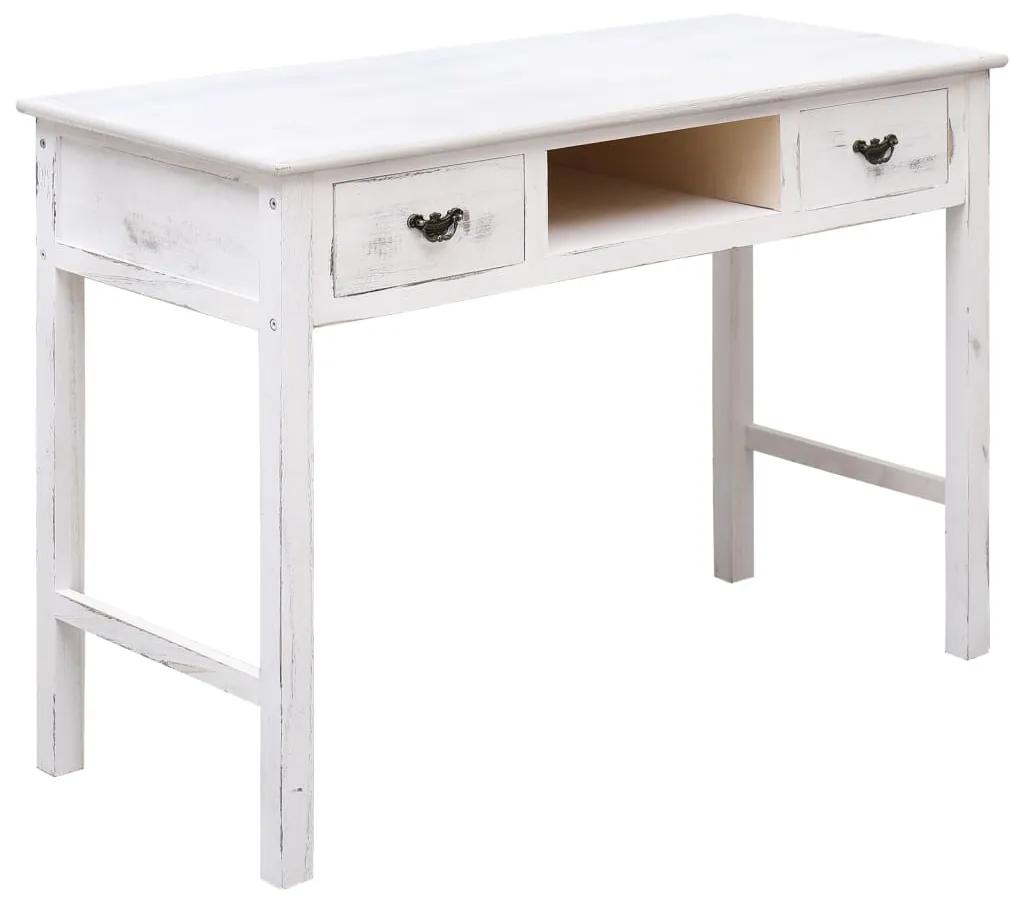 284162 vidaXL Konzolový stolek bílý s patinou 110 x 45 x 76 cm dřevo