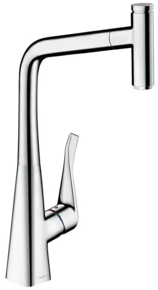 Dřezová baterie Hansgrohe Metris s vytahovací sprškou chrom 73803000