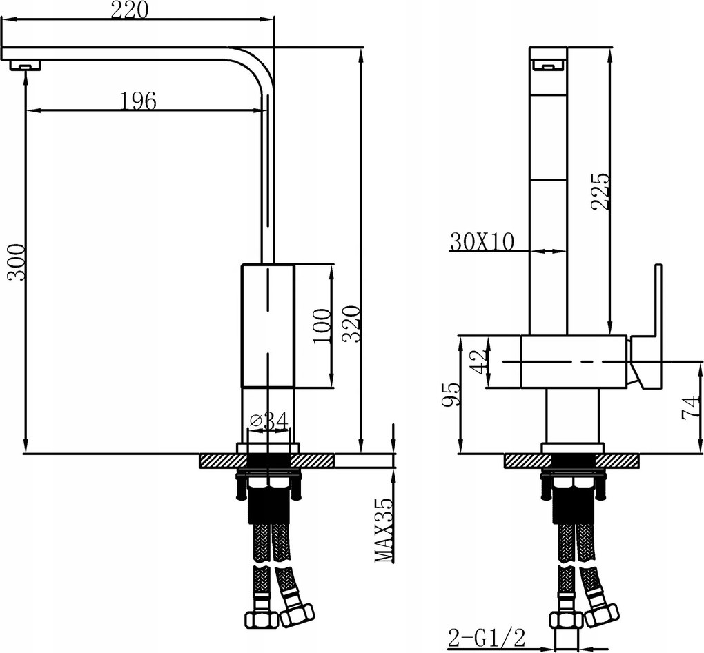 Kuchyňská baterie MEXEN LIV - inox, 672100-99