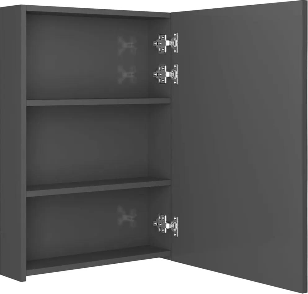 vidaXL LED koupelnová skříňka se zrcadlem 50 x 13 x 70 cm [326498] Barva: Zářivě šedá