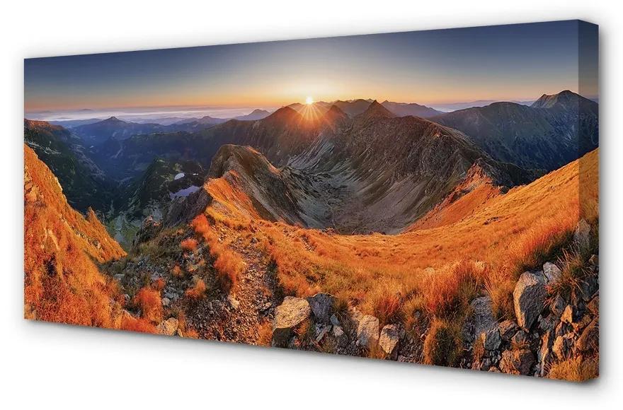 Obrazy na plátně Horské slunce 125x50 cm