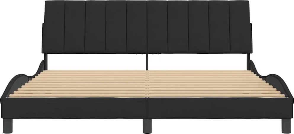 Rám postele bez matrace Hanko černý 180 x 200 cm samet 3207863