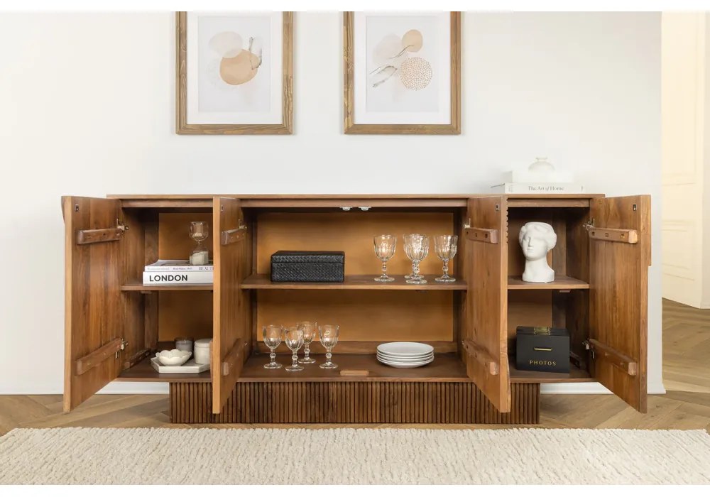 Massive home | Komoda Art Deco 170cm masiv hnědé mango
