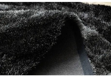 Moderní koberec FLIM 008 B2 shaggy, kruhovýy Strukturální šedá velikost 120x160 cm | krásné koberce cz