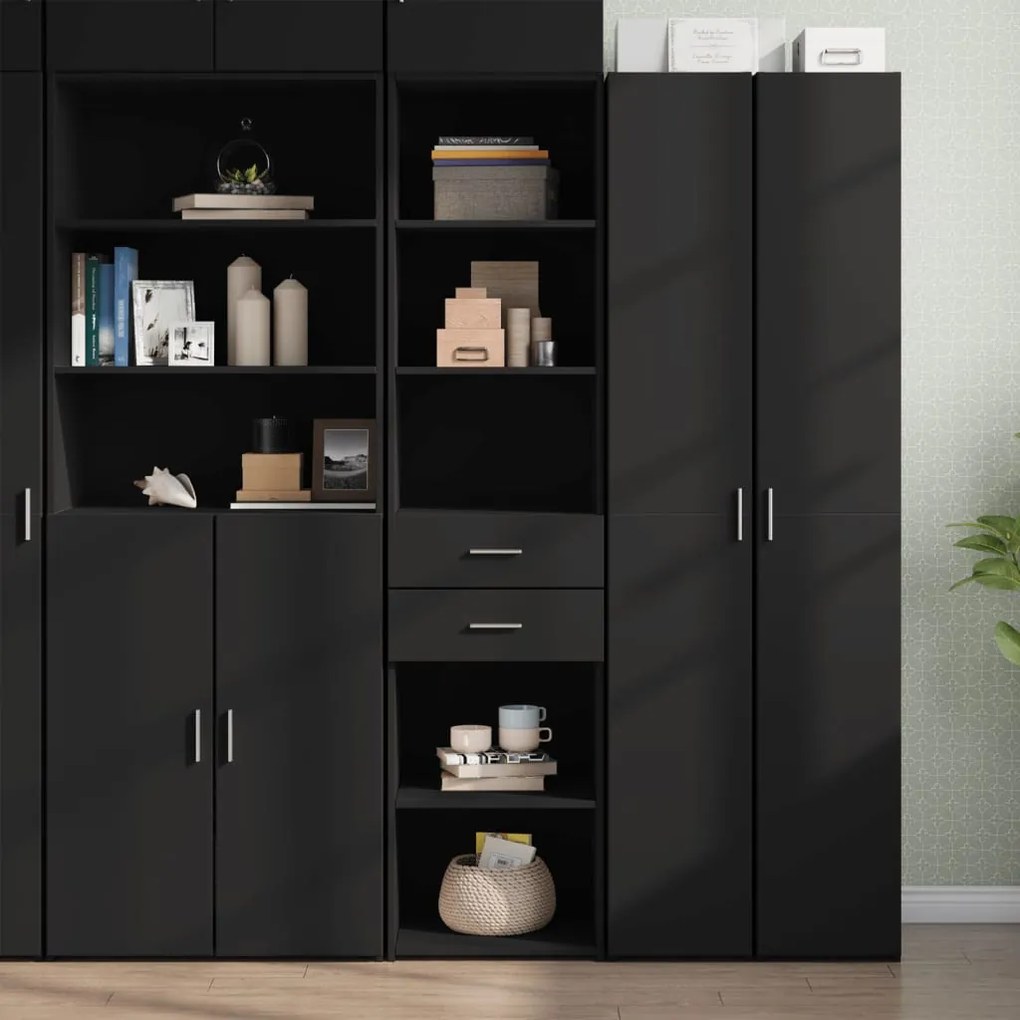 Skříň highboard černá 45 x 42,5 x 185 cm kompozitní dřevo