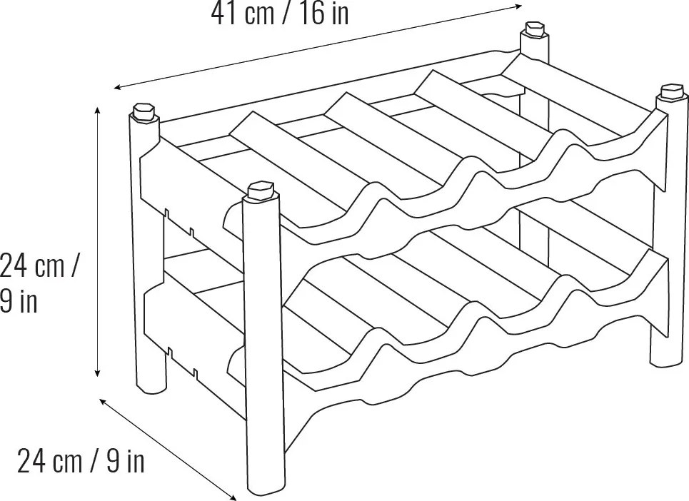 Stojan na víno, 24x41x24 cm, 2 ks
