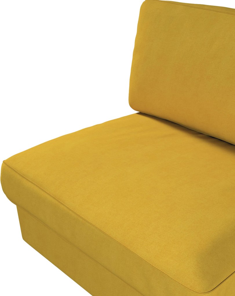 Potah na neskládací křeslo IKEA Kivik barva žlutá látka pletený vzor