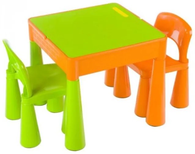 TEGA BABY Tega Dětský set Mamut 2 židle a stůl ZELENÝ-ORANŽOVÝ