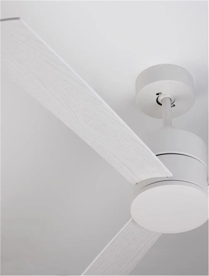 NV 9952355 Stropní ventilátor AXEL bílý hliník a listy dub - NOVA LUCE