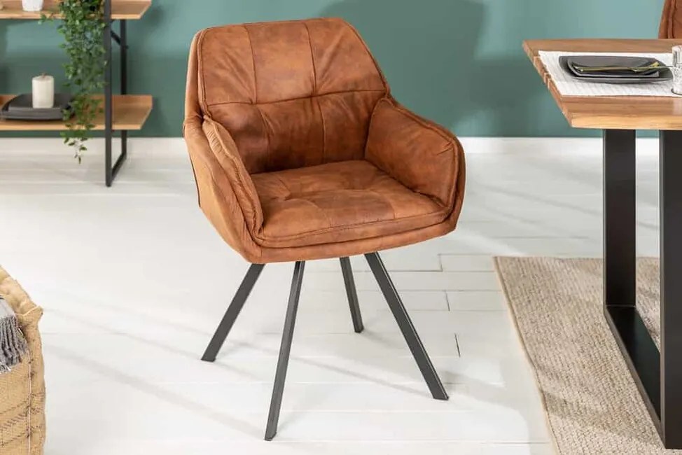 Luxusní otočná židle Mr. Lounger hnědá mikrovlákno