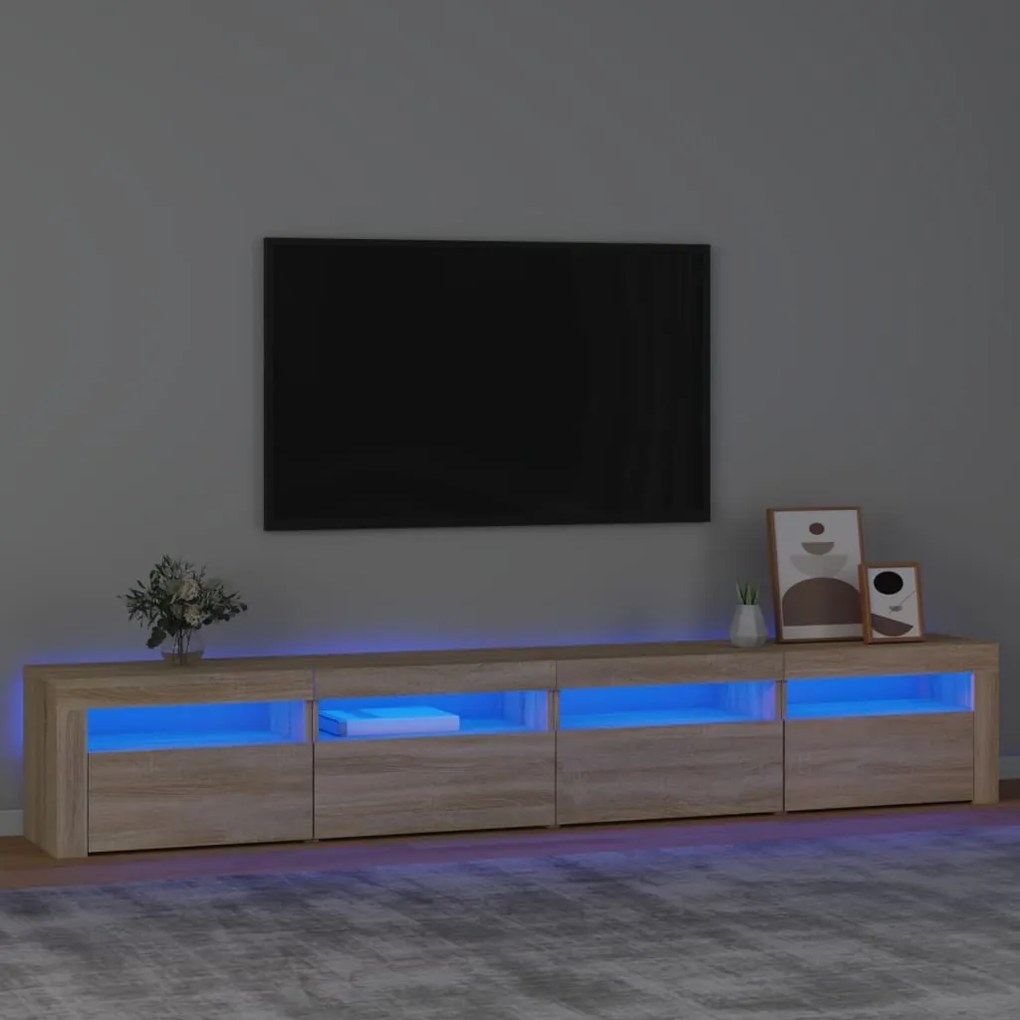 TV skříňka s LED osvětlením dub sonoma 240x35x40 cm 3152764