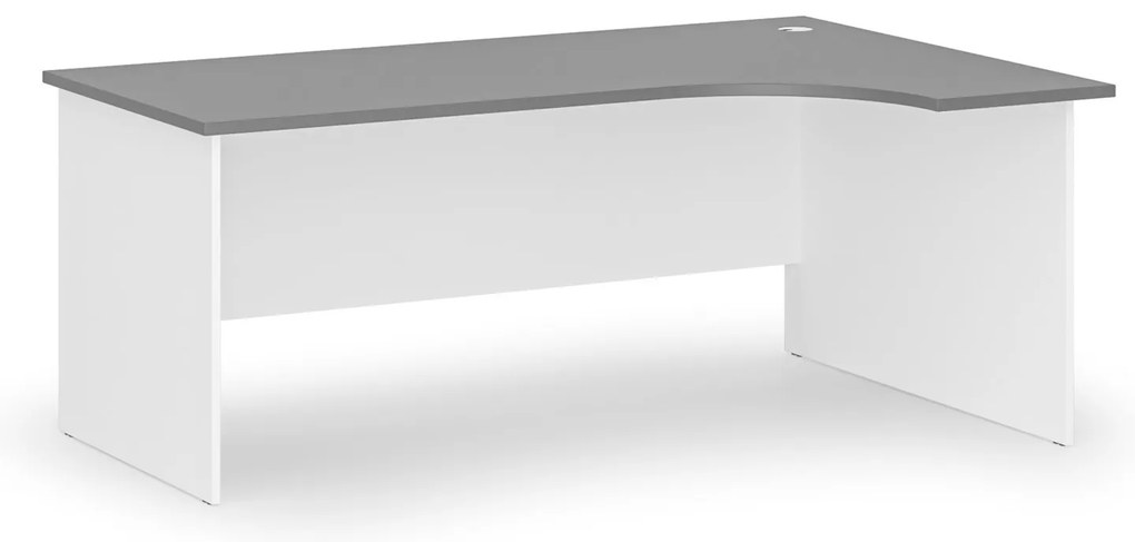 Rohový kancelářský psací stůl PRIMO WHITE, 180x120 cm, pravý, bílá/grafit
