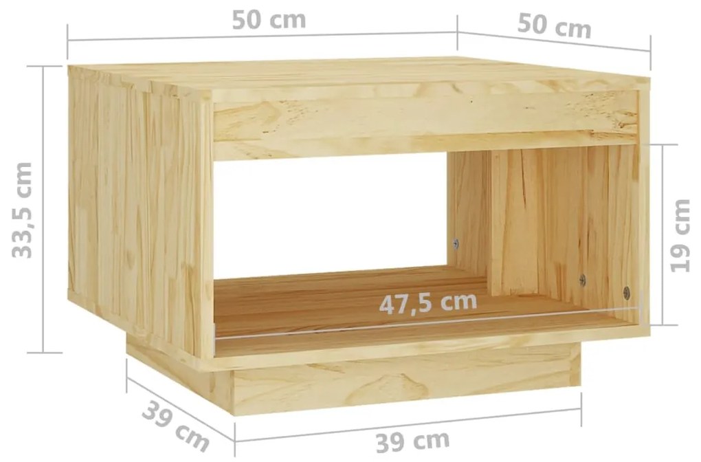Konferenční stolek 50 x 50 x 33,5 cm masivní borové dřevo - Default Title