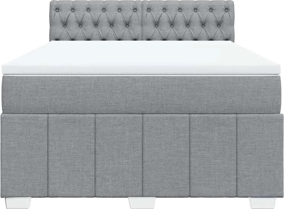 Box spring postel s matrací světle šedá 160 x 200 cm textil 3287126