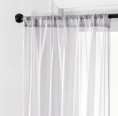 Kusové záclony z organzy (4 typy uchycení), různé velikosti Barva: světle šedá, Rozměr: Š400xD250 cm, Varianta: kroužkové uchycení