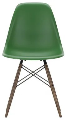 Eames Plastic Chair DSW tmavě lakovaný javor zelená černé na tvrdou podlahu Vitra