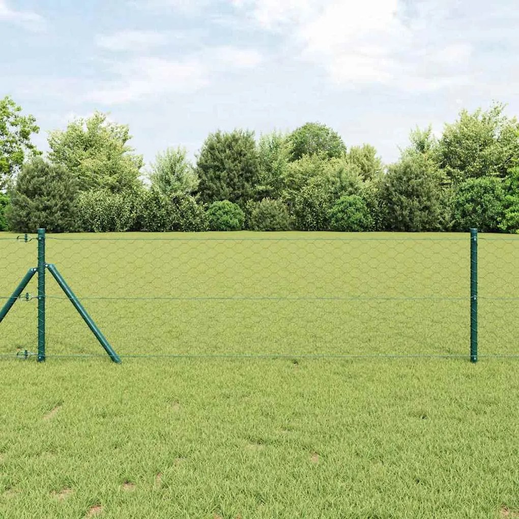 Hexagonální kotvení plotu 50 x 0,6 m Ocel potažená PVC Šedá 3352844