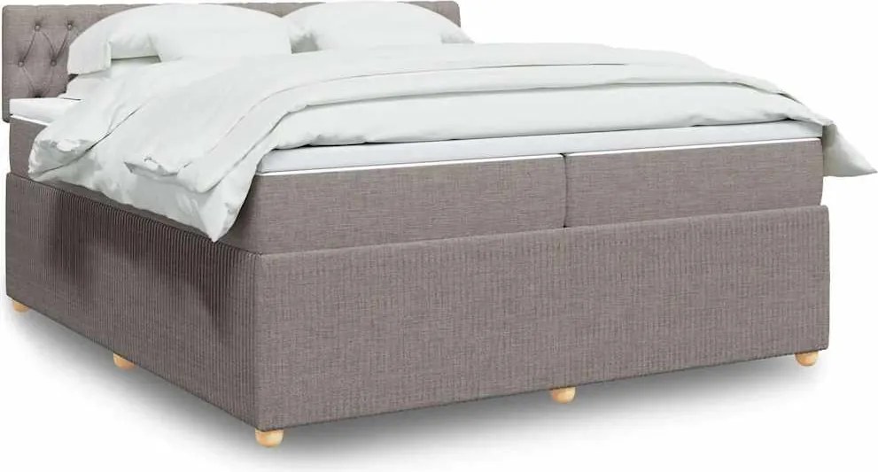 Box spring postel s matrací taupe 200x200 cm textil 3289874