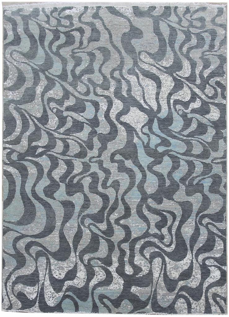 Diamond Carpets koberce Ručně vázaný kusový koberec Diamond DC-M1 Grey/aqua - 275x365 cm
