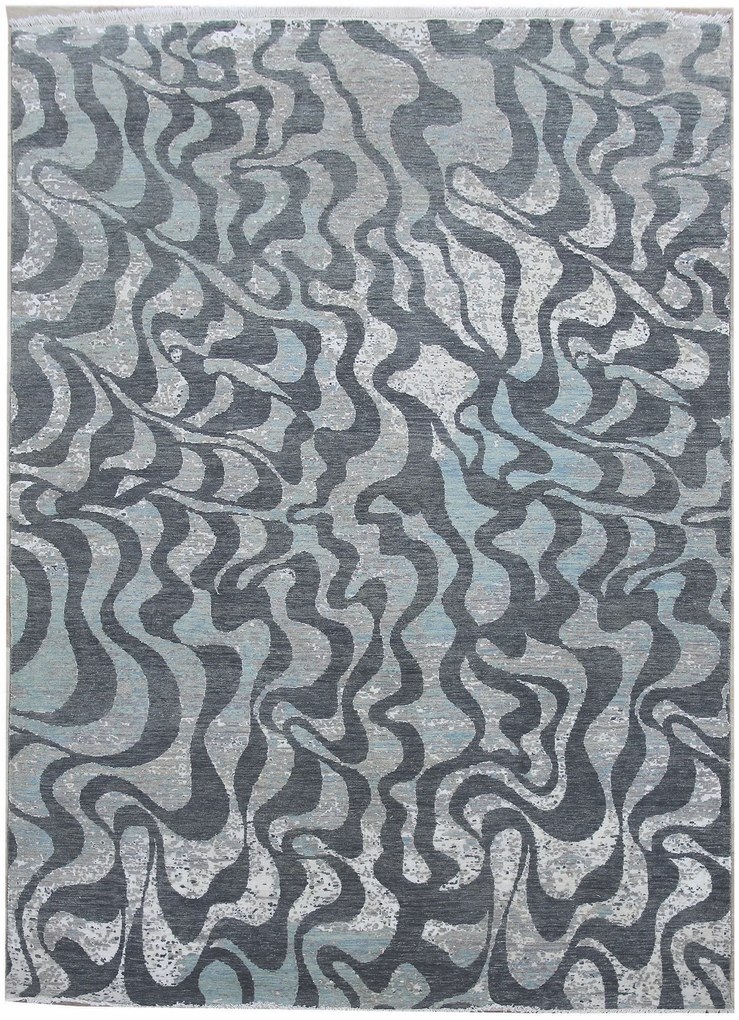Diamond Carpets koberce Ručně vázaný kusový koberec Diamond DC-M1 Grey/aqua - 365x457 cm
