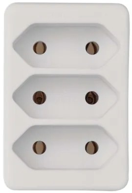 Rozbočovací zásuvka 3× plochá, bílá