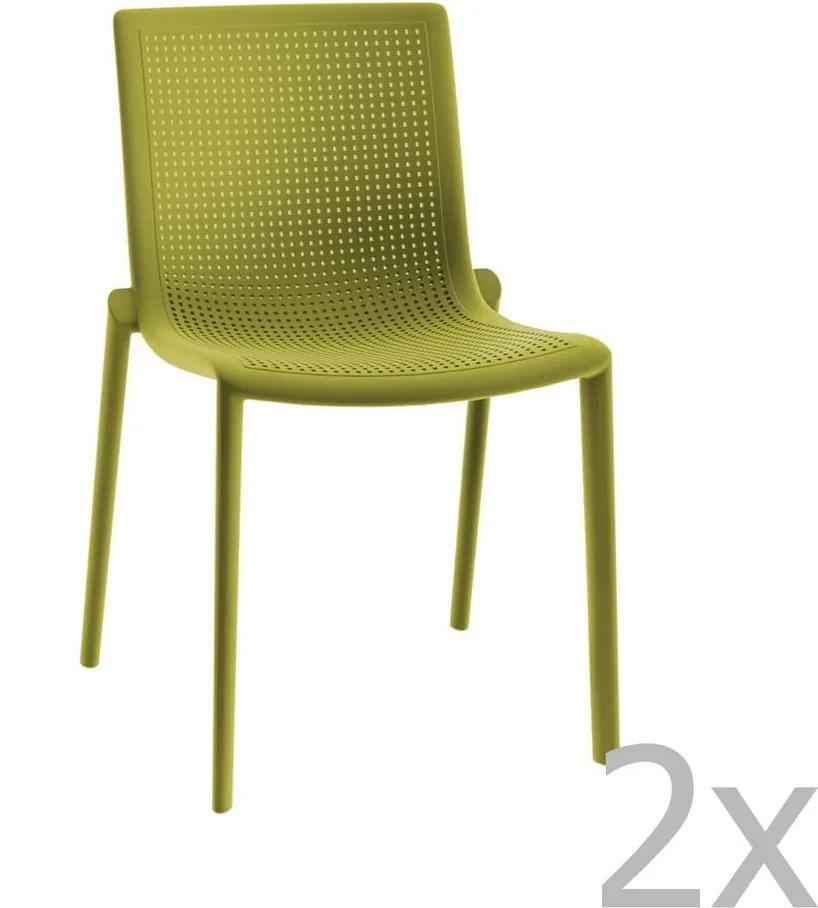 Sada 2 zelených zahradních židlí Resol Beekat Simple