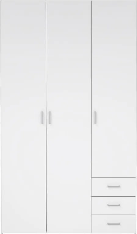 Šatní skříň Sid 115,8 x 49,5 x 200,4 cm, bílá / bílý lesk