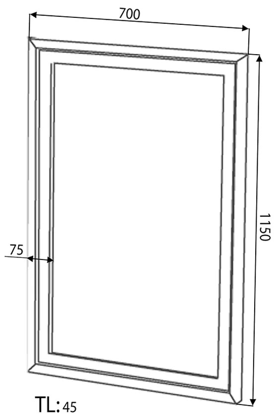 Sapho Sapho, RETRO zrcadlo zrcadlo v dřevěném rámu 70x115cm, buk, 1680