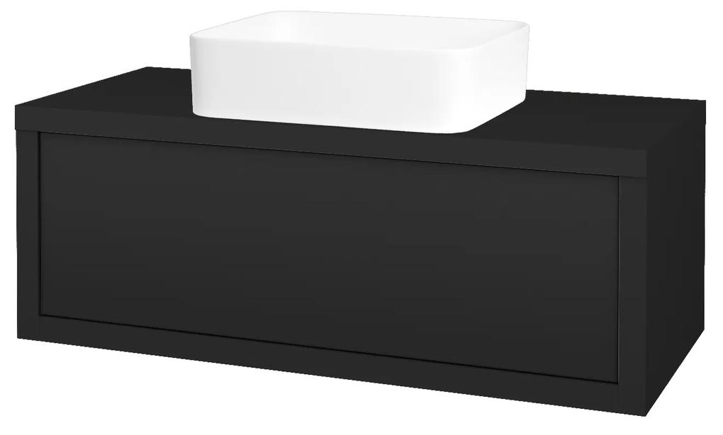 Dřevojas Koupelnová skříň STORM SZZ 100 (umyvadlo Joy) Varianta: L01 Bílá vysoký lesk / D21 Tobacco