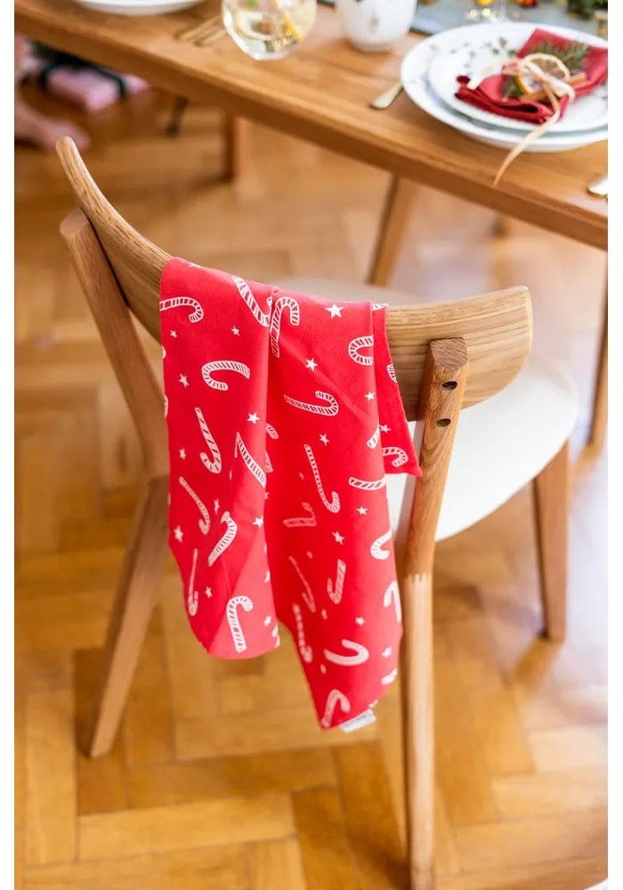 Bavlněné utěrky s vánočním motivem v sadě 4 ks 50x70 cm Candy Cane – Catherine Lansfield