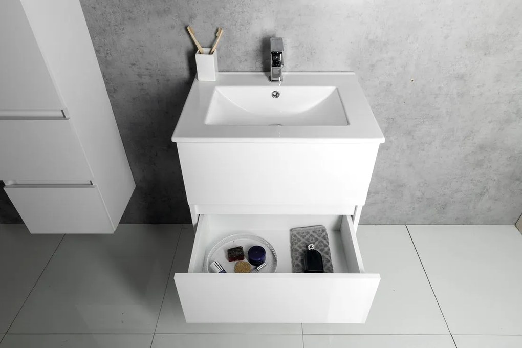 Aqualine Aqualine, PANEDA umyvadlová skříňka 74,5x55x45,2cm, bílá, PN275
