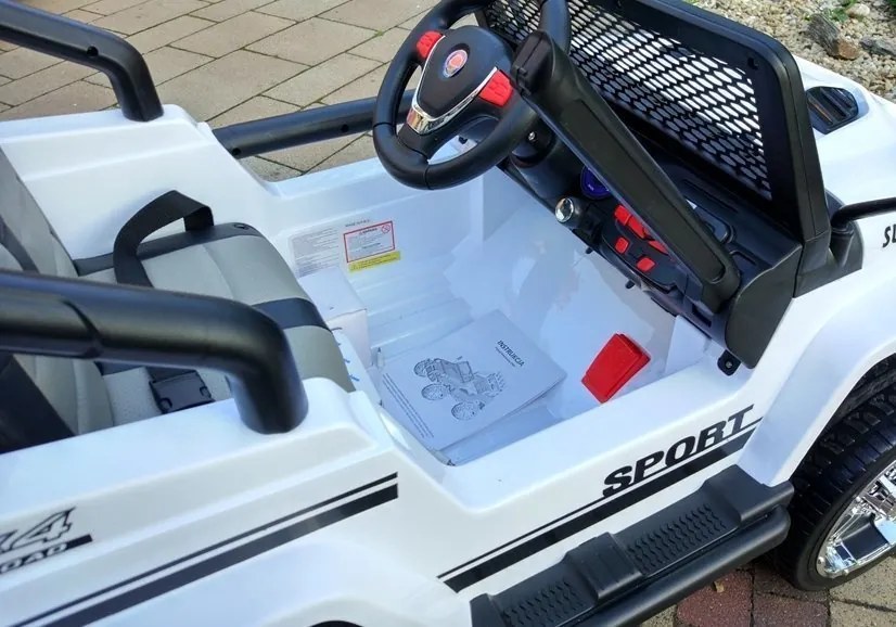 LEAN CARS Elektrické autíčko Jeep S2388 bílé 4x45W
