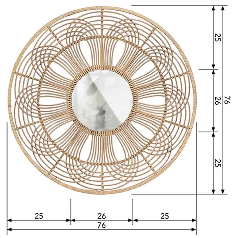 Zrcadlo Obi 76 × 76 × 2 cm BASICLABEL