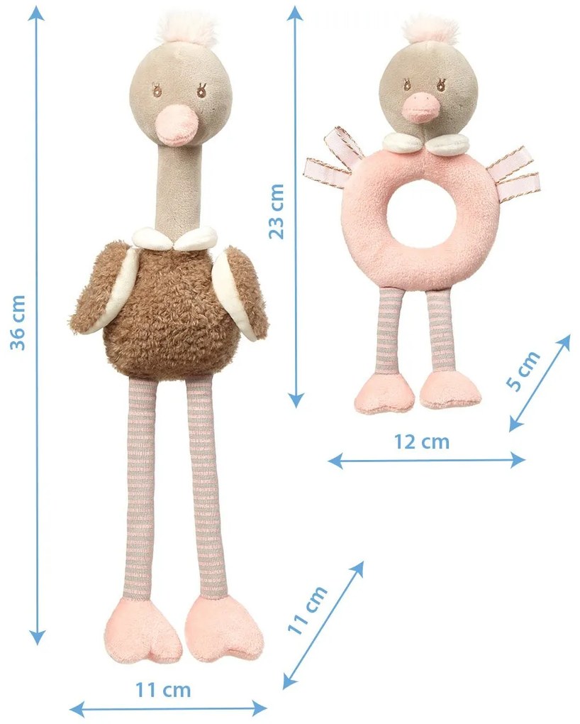 Baby Ono Sada edukačních hraček OSTRICH McKNOX FAMILY hnědá