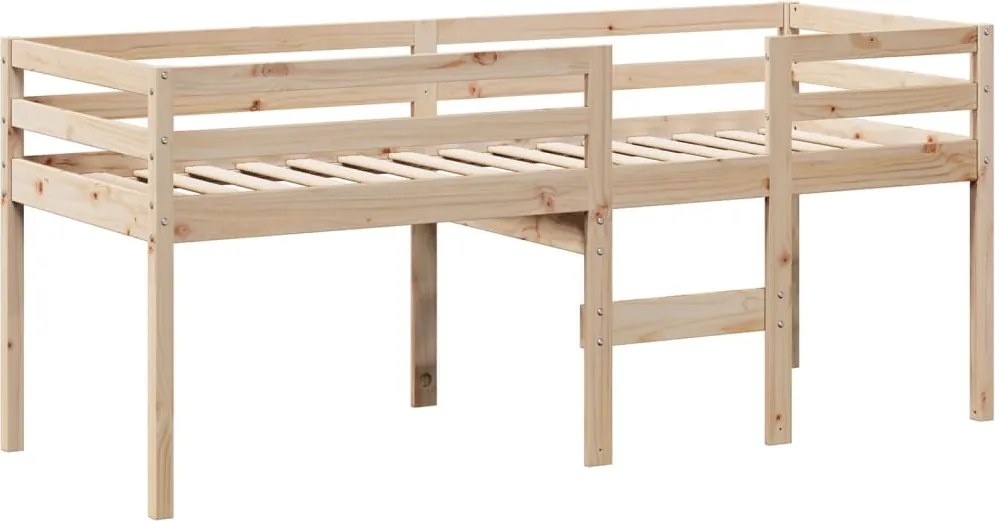 Patrová postel se střechou 75 x 190 cm masivní borové dřevo 3282101