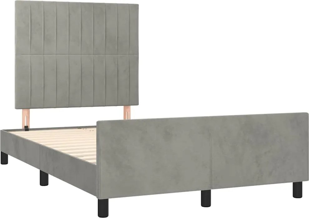 Rám postele bez matrace světle šedá 120 x 200 cm samet 3125867