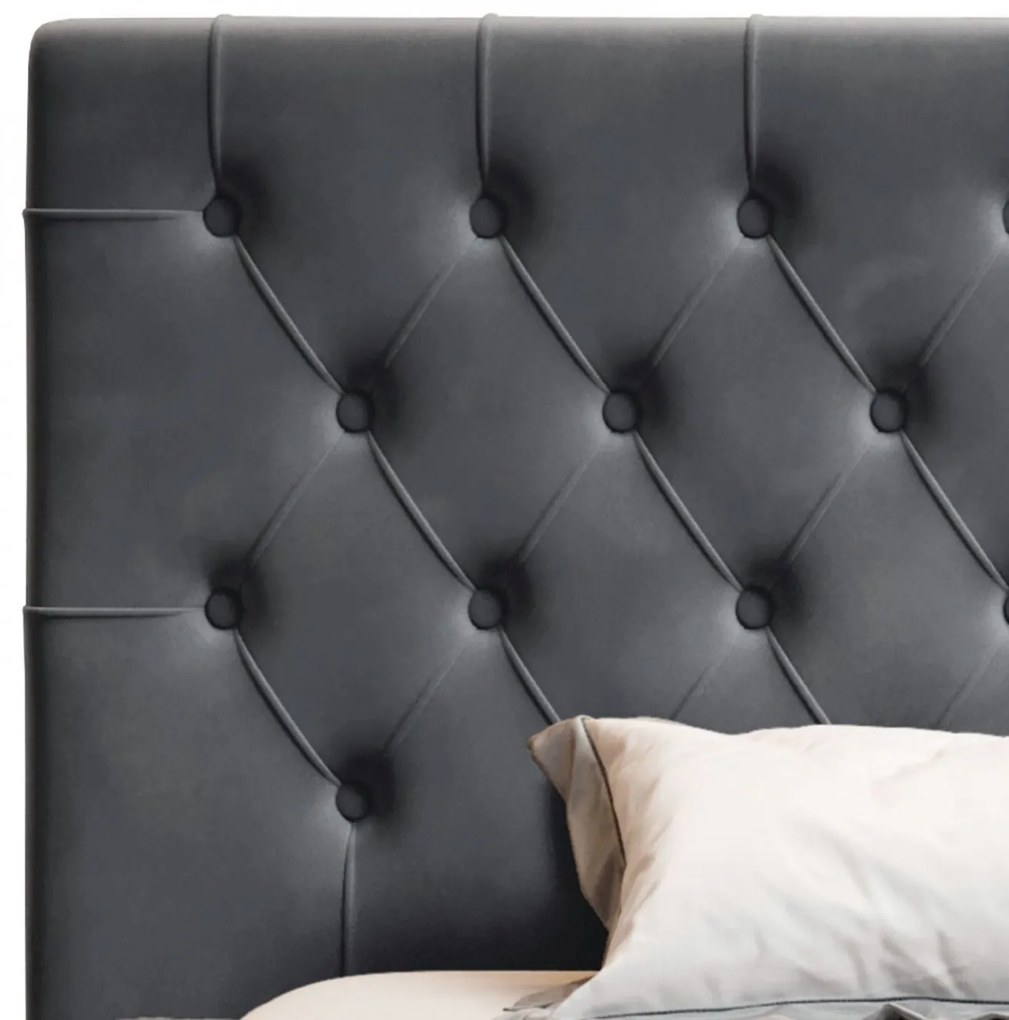 Goleto Čalouněná postel Katalonia 180 x 200 cm sametová | tmavě šedá