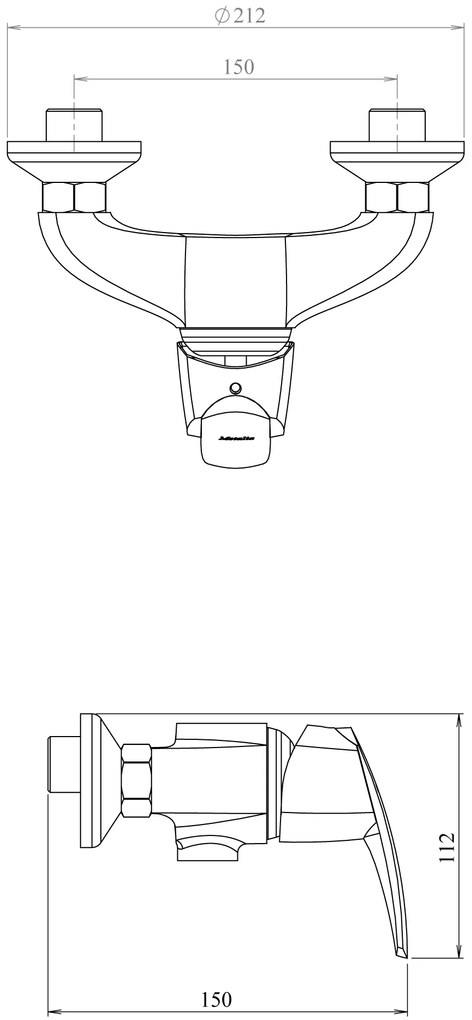 NOVASERVIS Sprchová baterie bez příslušenství 150 mm Metalia 56 chrom (56060/1,0)