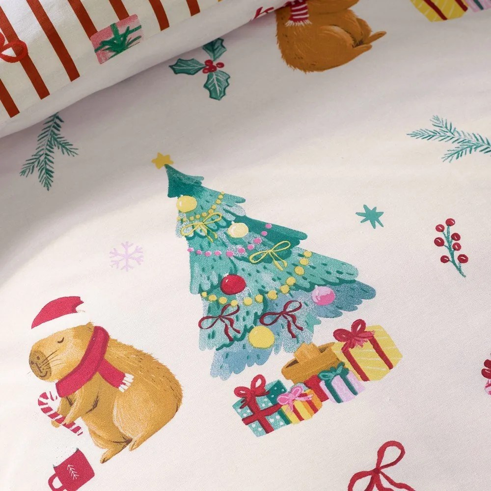 Povlečení na dvoulůžko v přírodní barvě 200x200 cm Capy Christmas – Catherine Lansfield