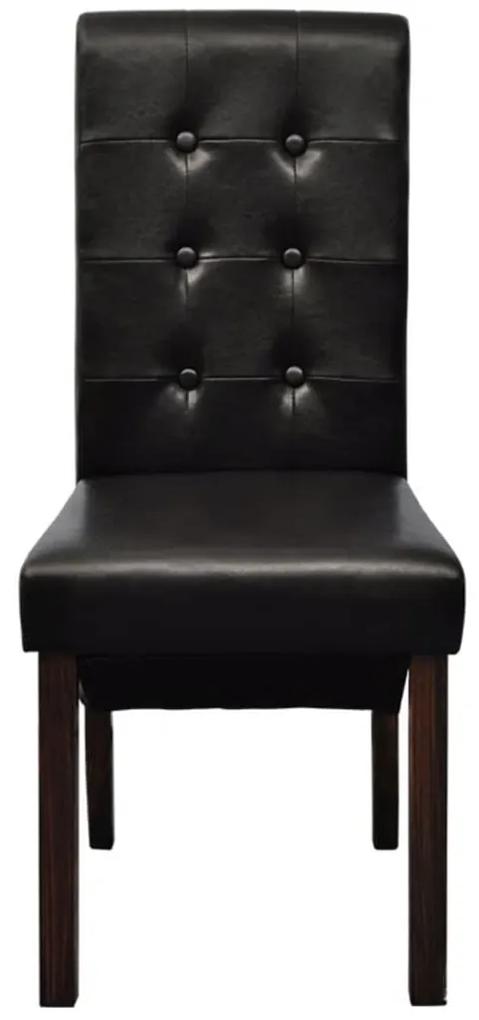 Jídelní židle 6 ks hnědé umělá kůže,  160320
