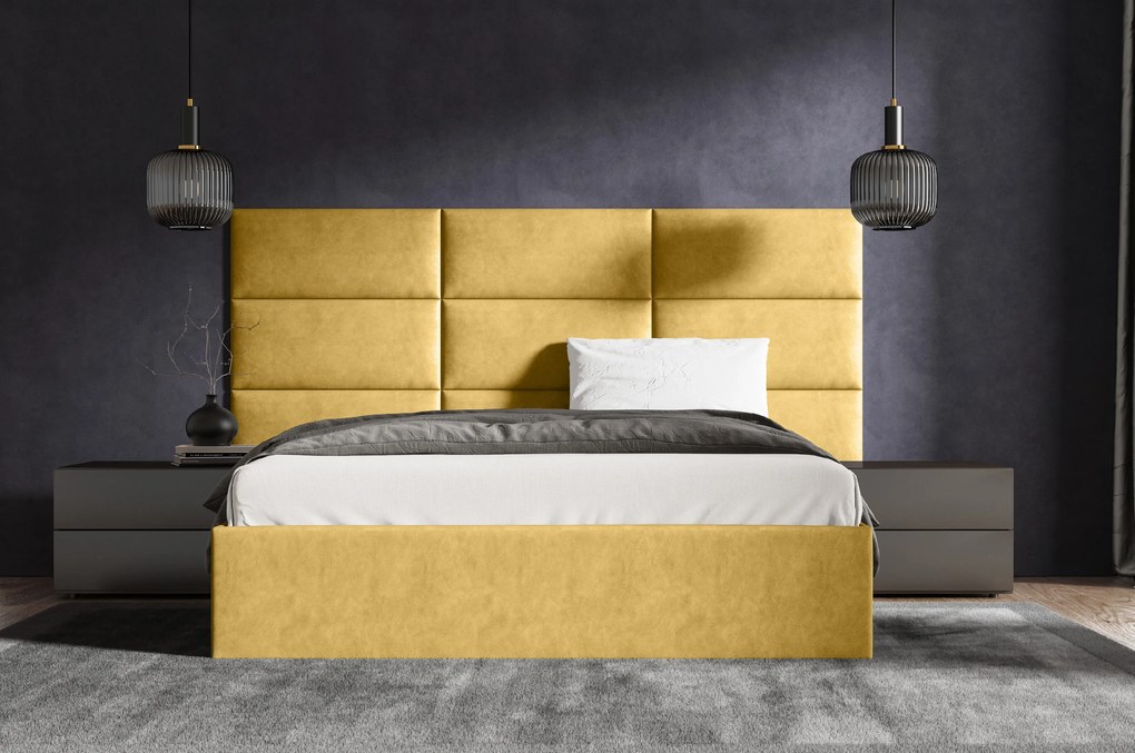 Eka Čalouněná postel Lucy 2 - 140x200 cm Barva látky Trinity: Zelená (Trinity 2327), Úložný prostor: Bez úložného prostoru