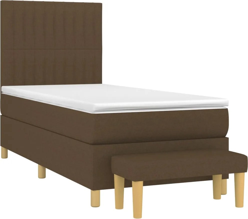 Box spring postel s matrací tmavě hnědá 80x200 cm textil 3137272
