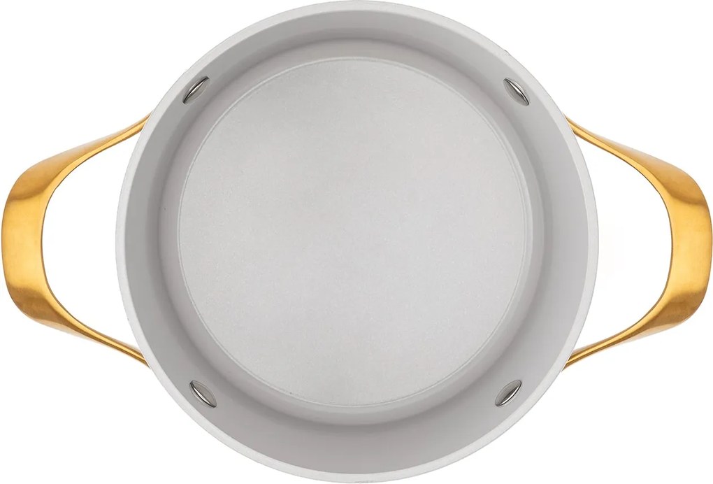 Elmich Nepřilnavý keramický hrnec Zen Ø 18 cm - krémovo zlatá
