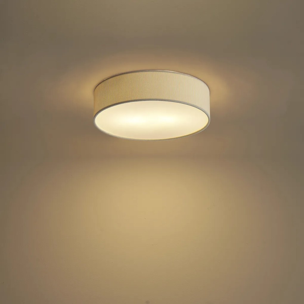 Moderní stropní svítidlo bílé se sametovým stínidlem 38cm 2-světla - Luz