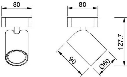 Mantra Sal, spotové svítidlo 1xGU10, černá/zlatá, 8x8cm
