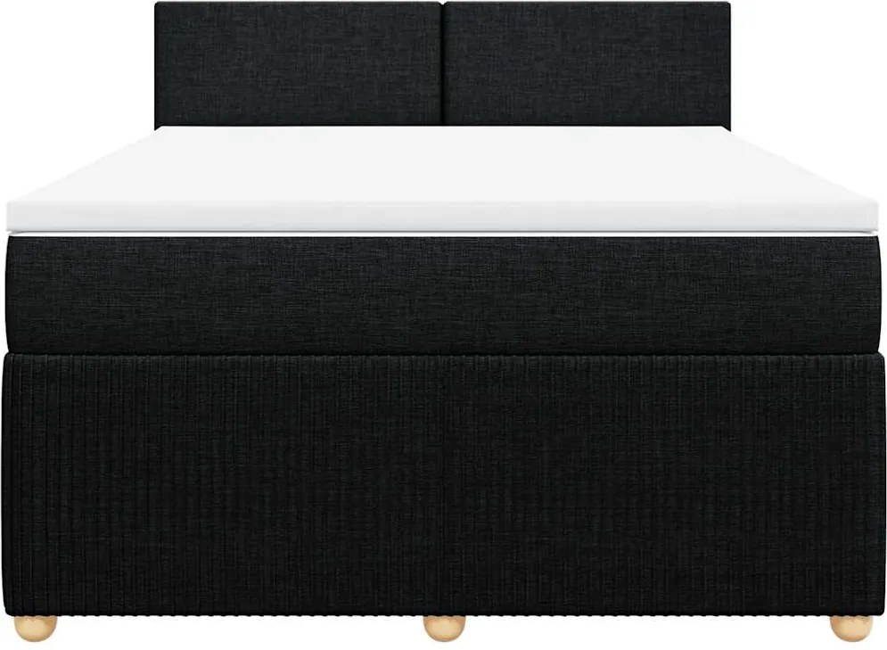 Box spring postel s matrací černá 140 x 190 cm textil 3287446