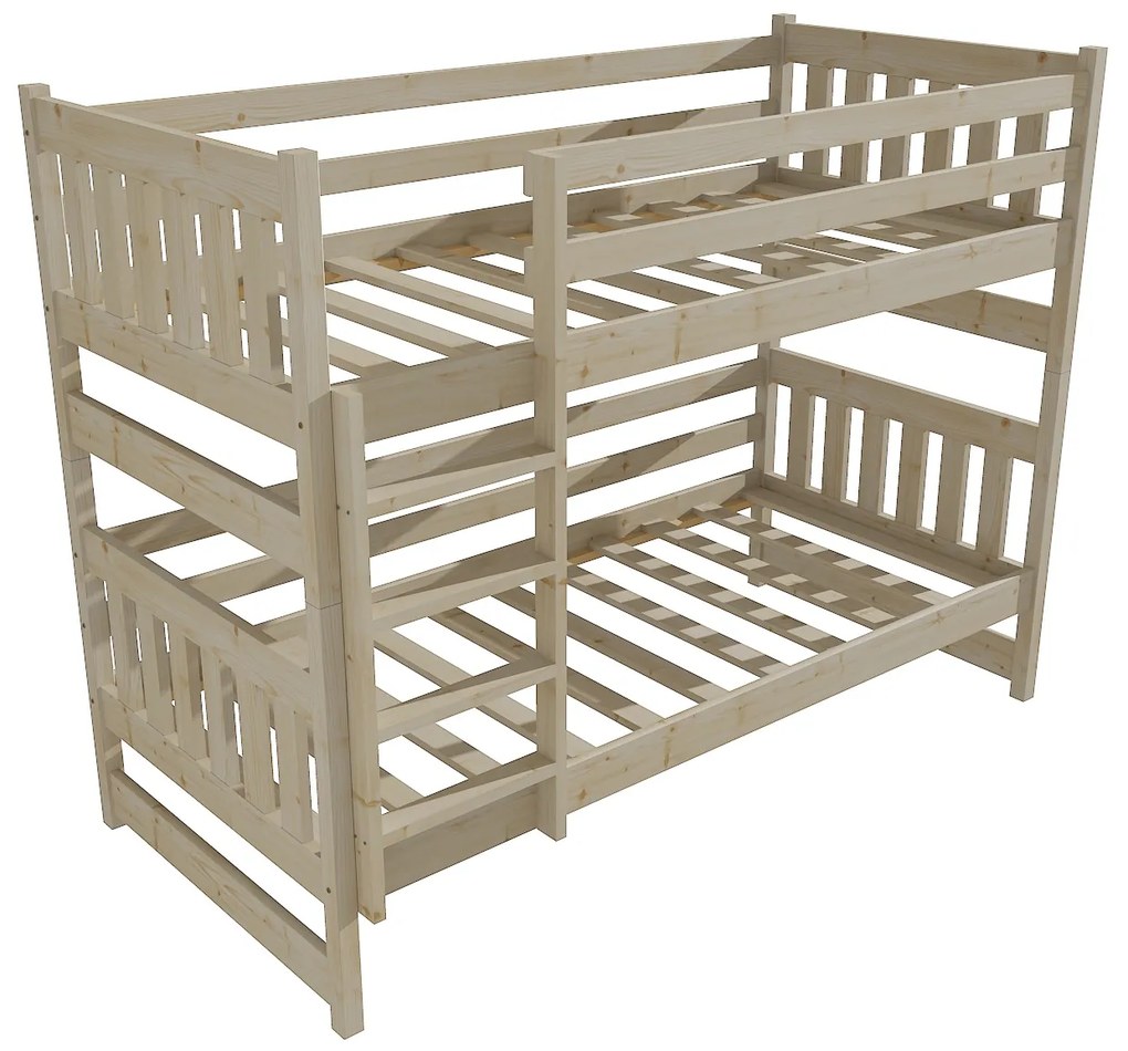 Vomaks Patrová postel PP 021 Rozměr: 80 x 180 cm, Barva: surové dřevo, Prostor mezi lůžky: 80 cm