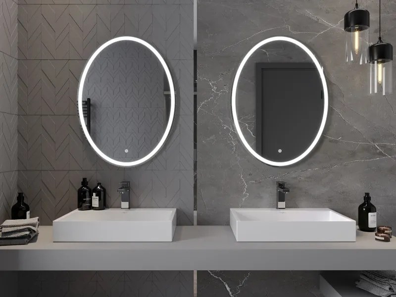 Mexen Elz, LED koupelnové zrcadlo s podsvícením 60 x 80 cm, 6000K, ochrana proti zamlžování, 9802-060-080-611-00